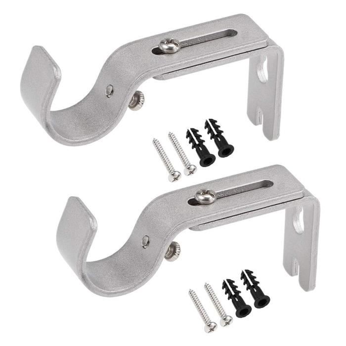 DAMILY® 2PCS Supports de Tringle à Rideaux Support Mural Réglable avec ...