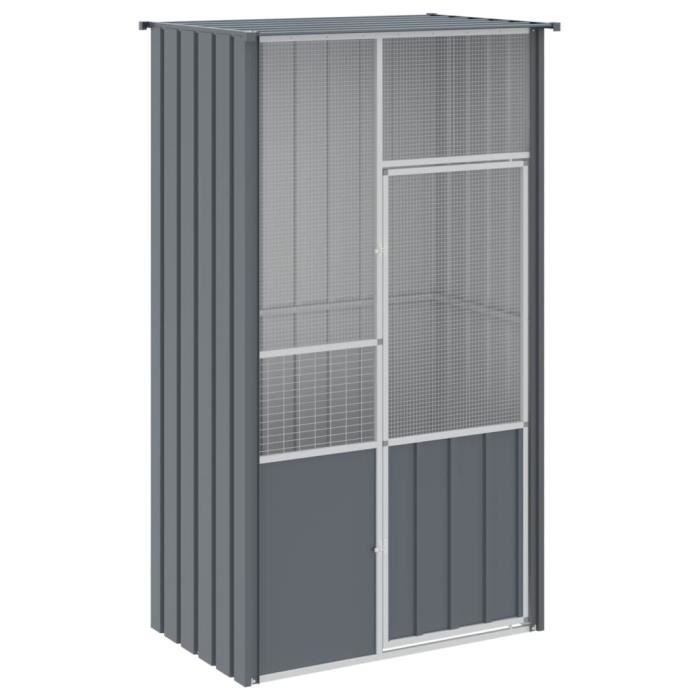 VOLIERE - CAGE OISEAU - BAO Cage à oiseaux anthracite 115x78x200 cm ...