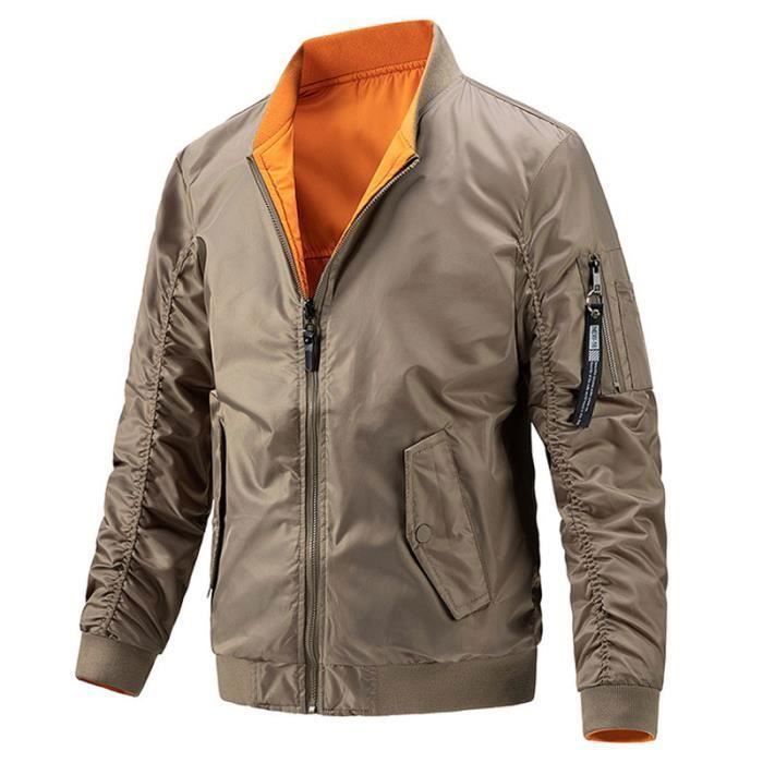 Veste Homme Double Face Multi-poche Mi-saison Fashion Casual Couleur ...
