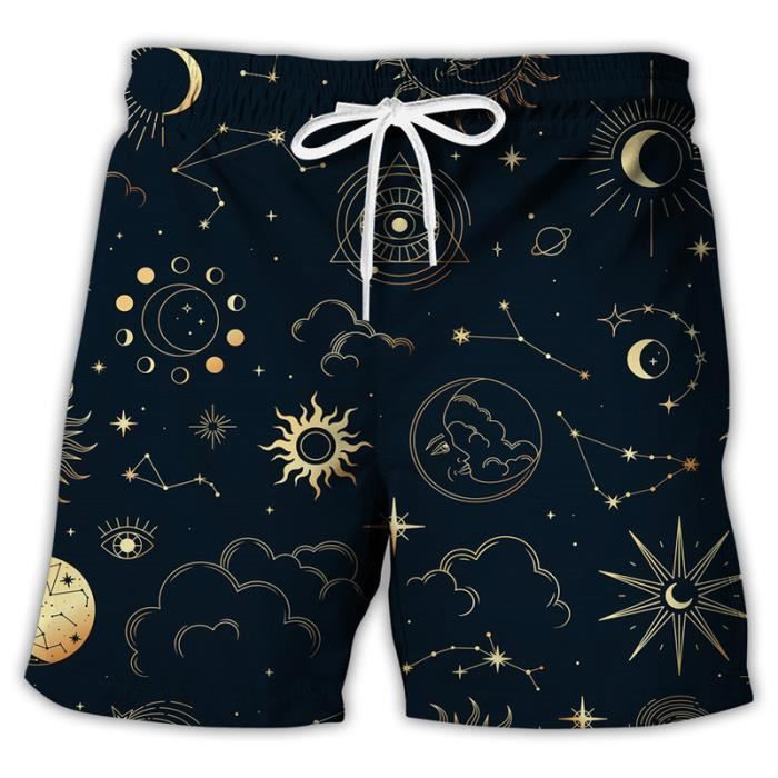 Short Homme Imprimé 3D Fashion Été Short De Plage Homme Doublure Filet ...