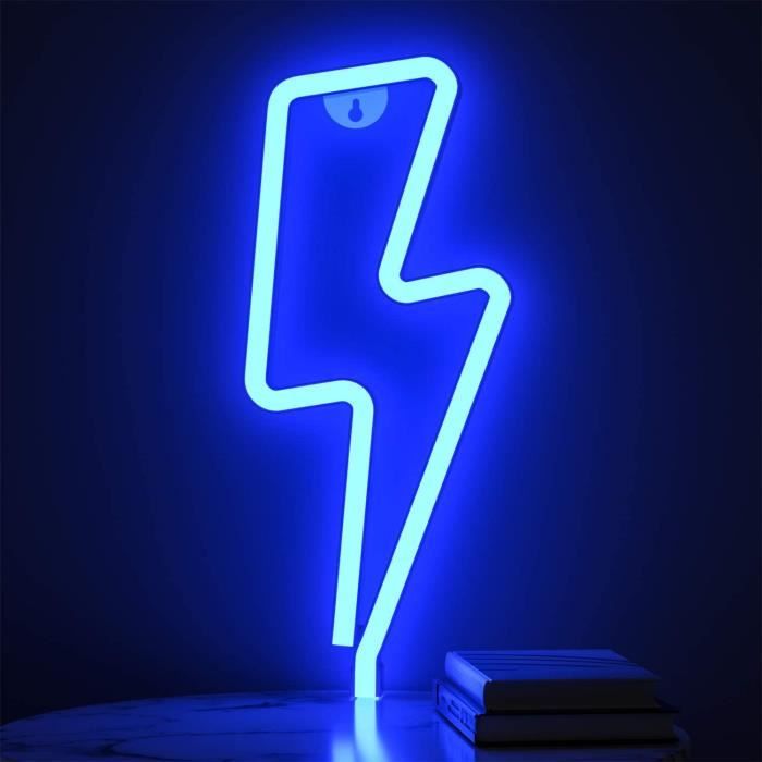 LED Néon Forme éclair Enseigne Lumineuse au Néon USB-à Piles Lumière de ...