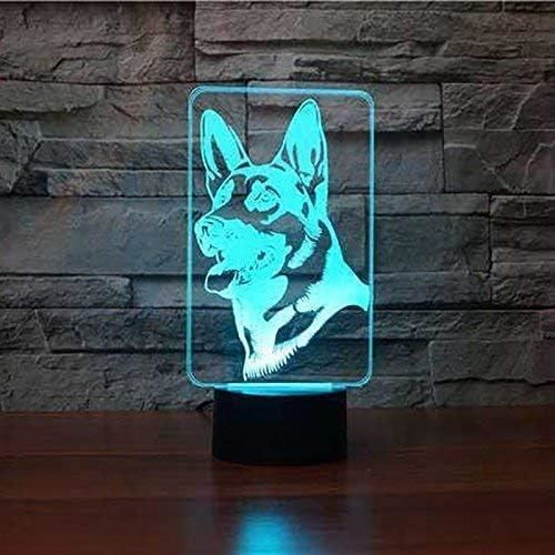 AXZZ 3D Chien de berger Lampe Illusion Optique LED Veilleuse Optiques ...