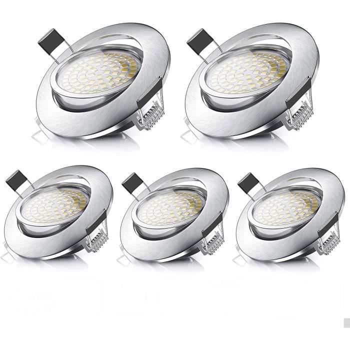 LED Spots Encastrables Orientable Rond 5W UltrasBlanc Froid 6000K 500LM ...
