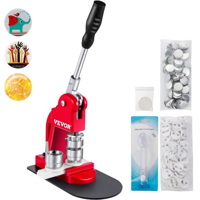 Machine à Badge 25 mm - VEVOR - Set de 500 Boutons Fabrication Presse à ...