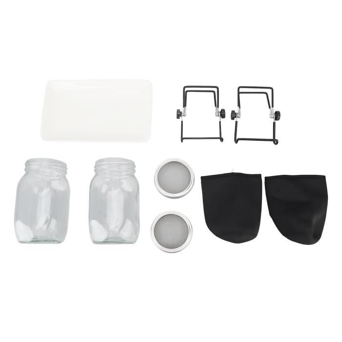 Kit de germination Mason Jar VGEBY - 2PCS - Verre et acier inoxydable ...