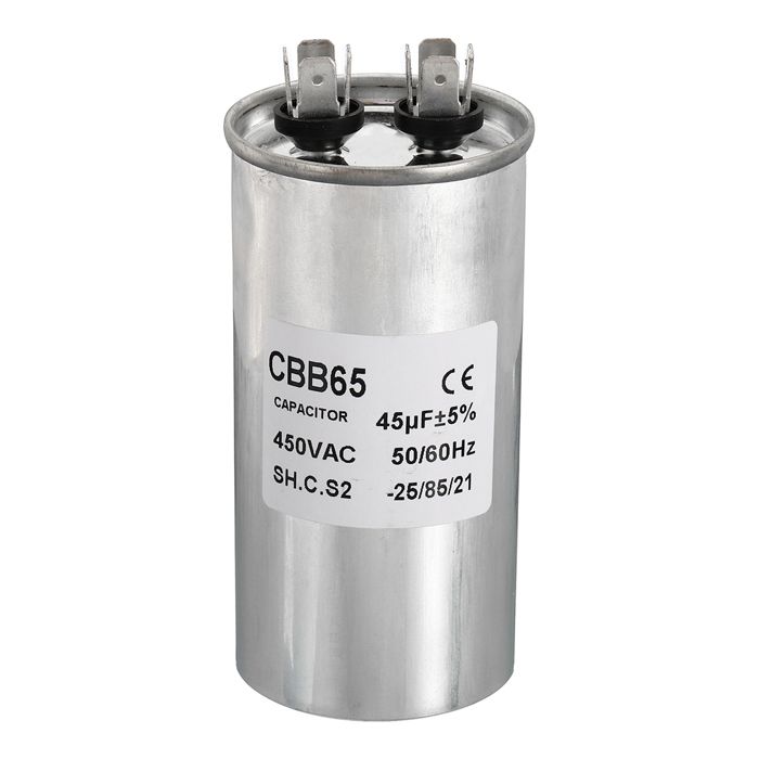 Condensateur VOCOSTE CBB65 45uF 450V AC 2 bornes 50-60Hz Polypropylène métallisé Aluminium ...
