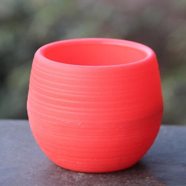 POT DE FLEUR,Rouge--Mini Pot de fleurs rond en résine plastique, de ...