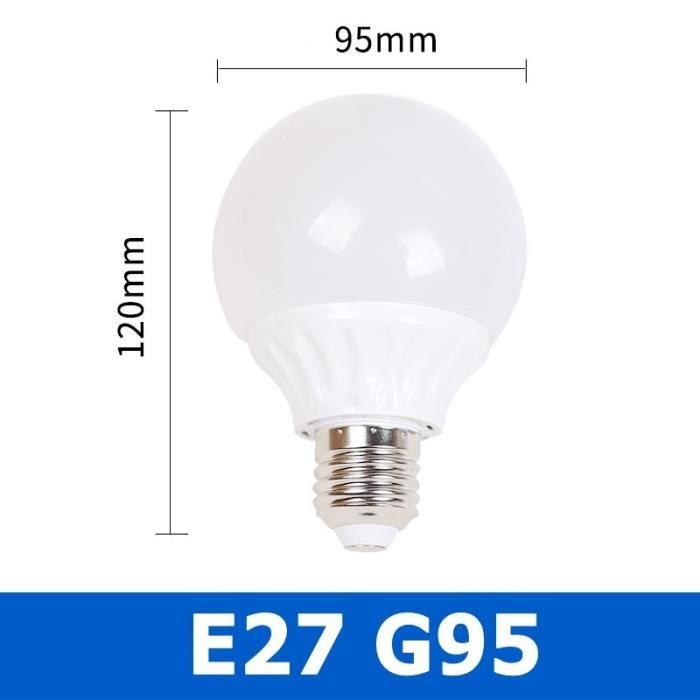 AMPOULE LED,G95 15W-Warm White--Ampoule LED E27 15W 9W G80 G95 G125, ampoule LED laiteuse 220V ...