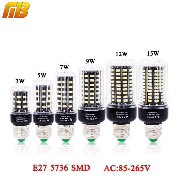AMPOULE LED,Warm White-5W--Ampoule LED épis de maïs, lampe LED SMD 5736 ...