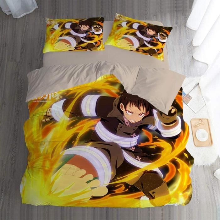 Anime Scorching Fire Brigade Fire Force Anti-Rides Housse de Couette ...