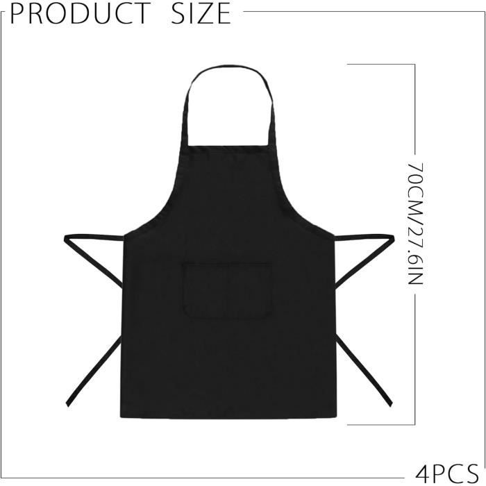 4 Pack Tabliers De Cuisine Etanche, Réglable Cuisson À Domicile ...