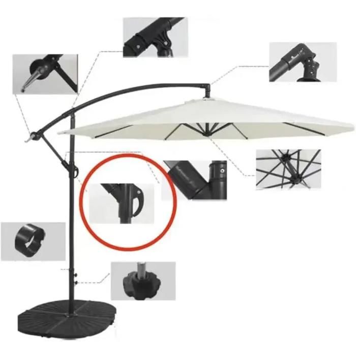 Accessoire de Parasol Déporté Pièces de Rechange pour Manivelle Poignée ...