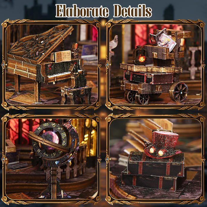 Book nook maison miniature en bois, minicity book nook bibliothèque ...