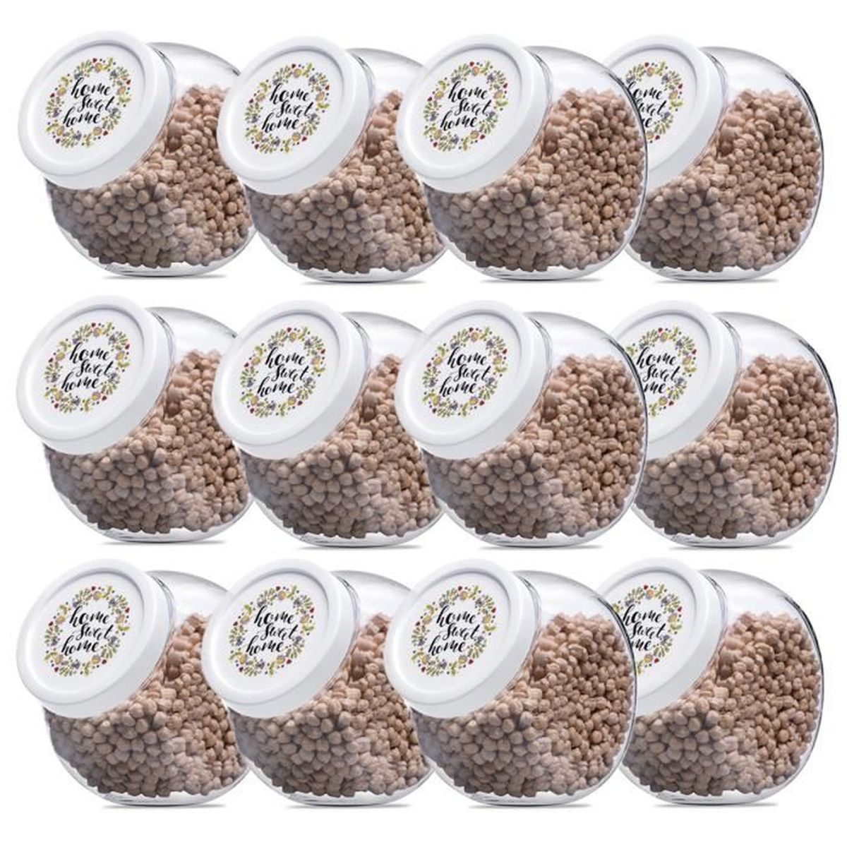 Lot de 12 bocals à bonbons bocal en verre avec couvercle pot de ...