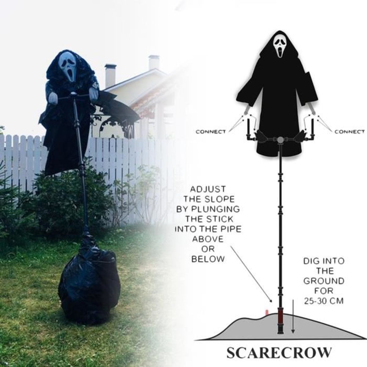 Halloween Décoration épouvantail,Scream Scarecrow for Halloween ...