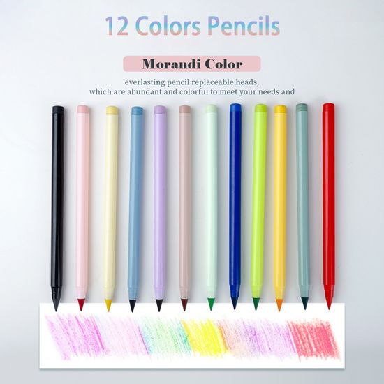 Crayons de couleur Morandi effaçables,crayons d'écriture éternelle ...