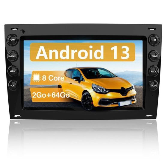 AWESAFE Autoradio Android 13 2Go+64Go pour Megane 2, 7 Pouces Écran Carplay Android Auto ...
