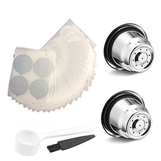 Capsules de café rechargeables en acier inoxydable compatibles avec les ...