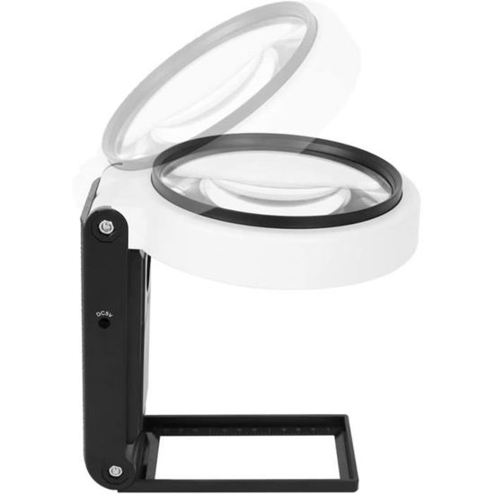 Loupe avec lumière grossissante 3,5 x 25 x avec éclairage LED, loupe portative ou support pour ...