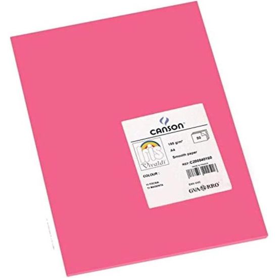 Iris Vivaldi - Paquet 50 Feuilles De Papier Couleur A4 - 185G-M² - Fuchsia[u426] - Cdiscount ...