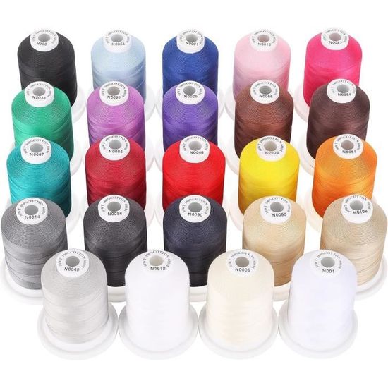 24 Couleurs De Base Fil 100% Coton Mercerisé Polyvalent 30Wt (50S-3 ...