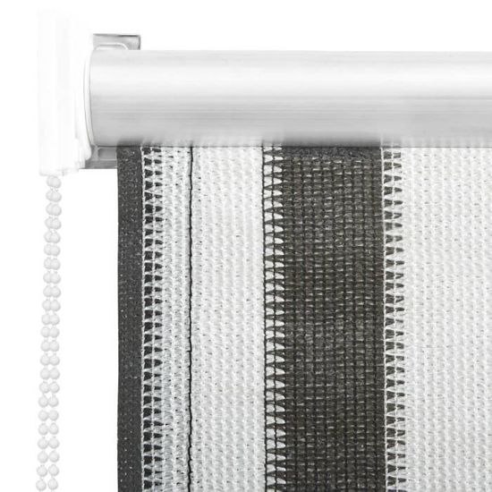 Store roulant d'extérieur 60x140 cm Rayures anthracite et blanc YIN ...