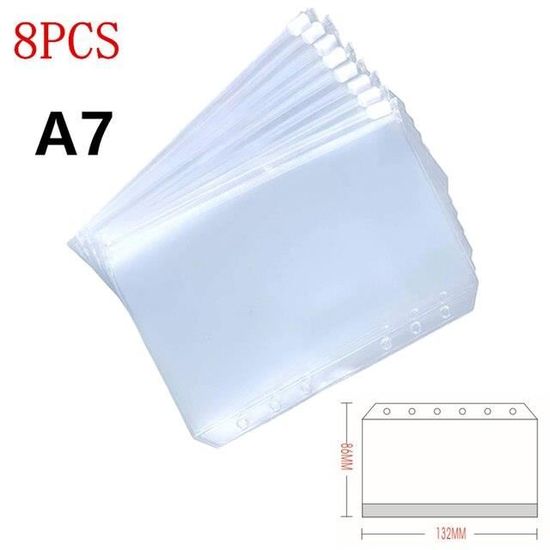 POCHETTE PLASTIQUE,A7 8PCS--Classeur en PVC transparent pratique A5 A6 ...
