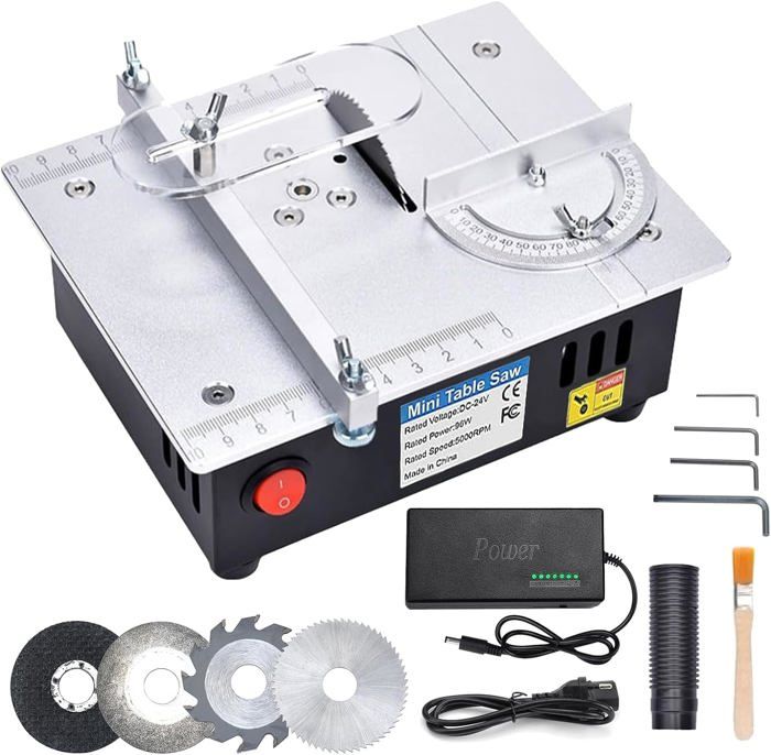 Mini scie circulaire de table avec 4 lames,alimentation 7 vitesses ...