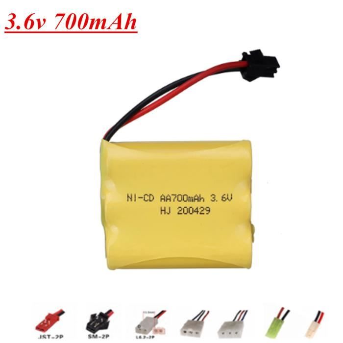 700mah-Batterie NiCD pour voiture jouet RC, 3.6V AA, 3.6V, tailles de odorK, camions, trains ...