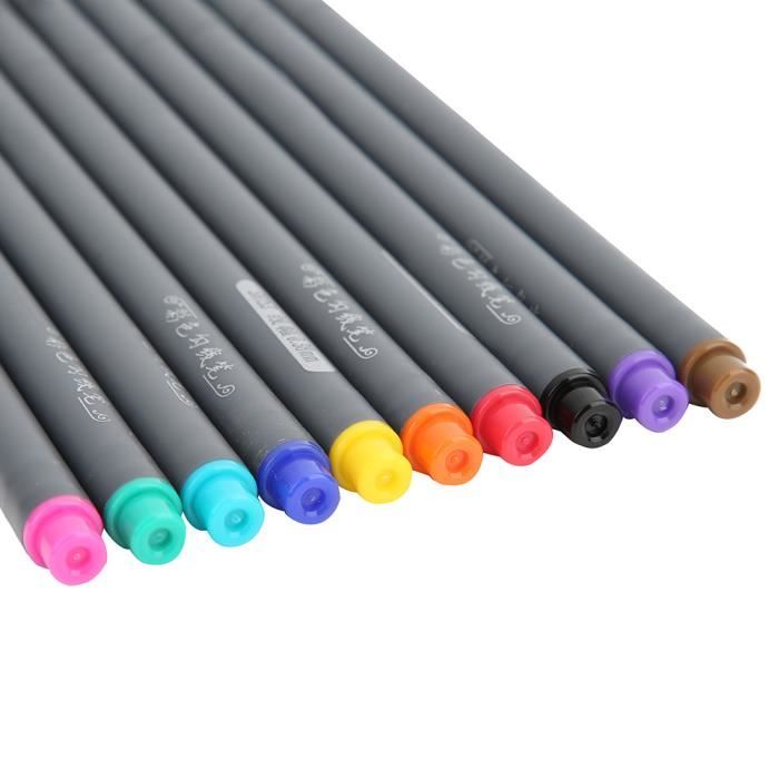 Feutres fins Stylo à dessin au trait, 10 couleurs, Fineliners, fibre de ...