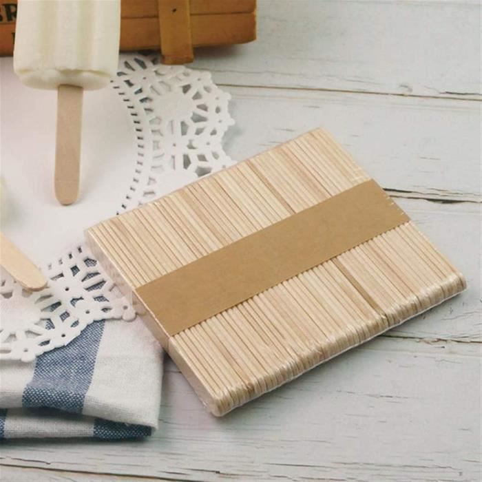 Bâtonnets de sucettes glacées en bois naturel, 50 100 pièces-lot ...