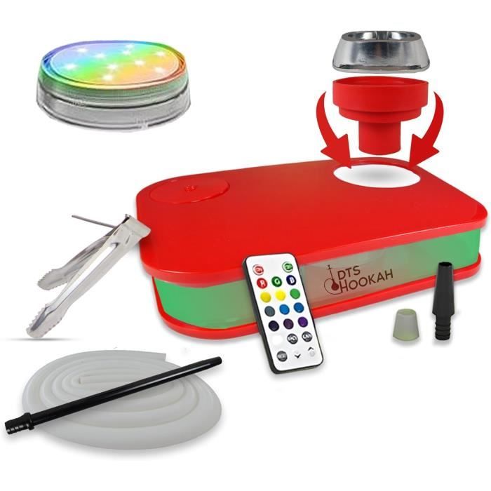 Dts Hookah | Chicha Kit Complet Box Plate En Acrylique Pack Avec Led Et ...