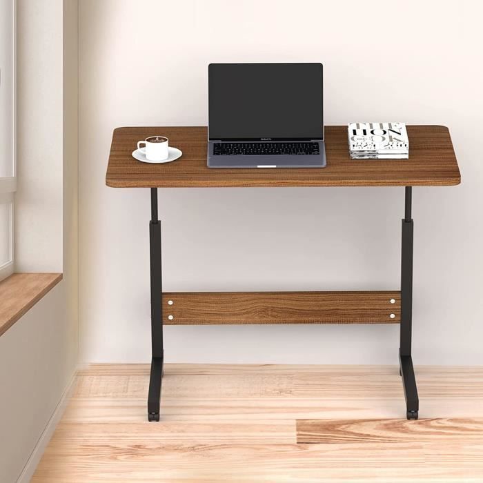 Table d'ordinateur portable réglable en hauteur avec roulettes ...