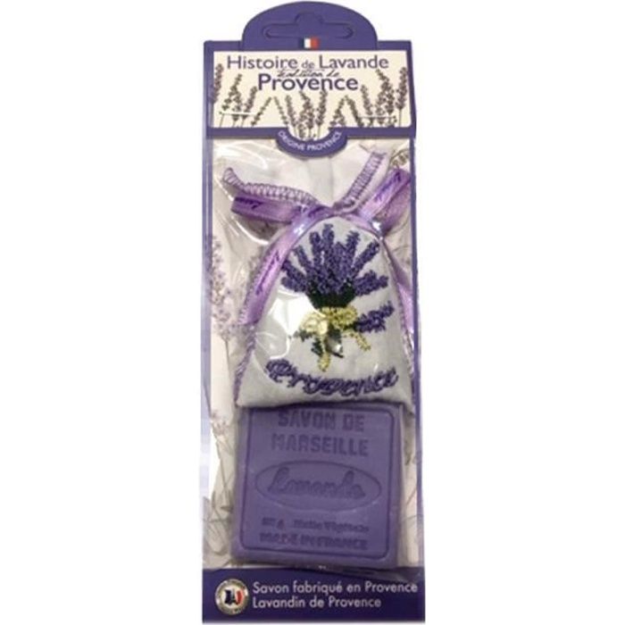 Mini sachet de lavandin brodé Provence et 1 savon lavande - Cdiscount Au quotidien