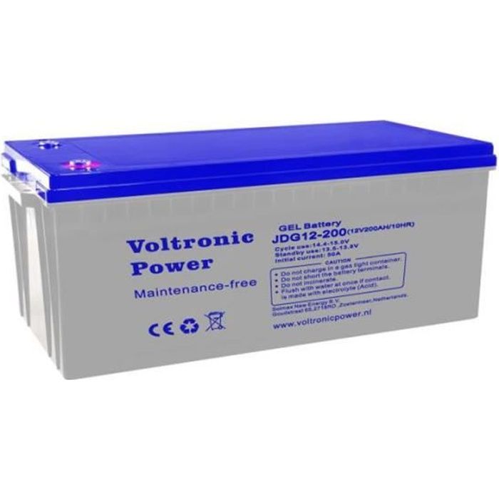 Batterie Solaire Gel 200 AH 12V Decharge Lente-Voltronic Power - Cdiscount Bricolage