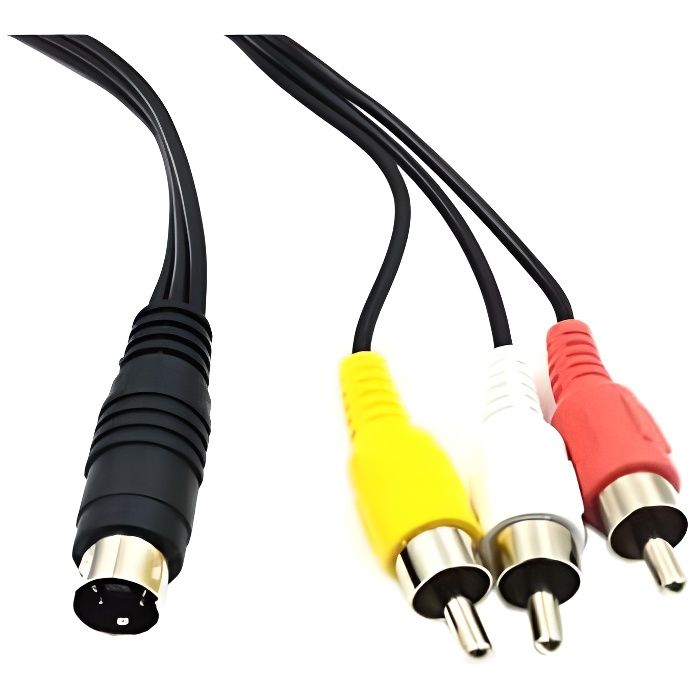 CABLING® Câble S-vidéo à 4 Broches vers 3 RCA TV mâle pour PC et ...