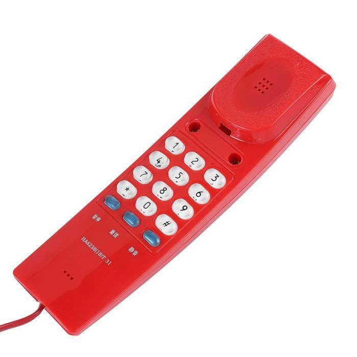 MOO Mini Téléphone Fixe Filaire Mural Pour Bureau À Domicile Ligne Fixe Sans Batterie ...