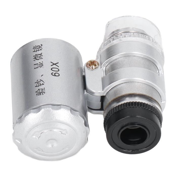 Microscope loupe de poche 60X GOTOTOP avec mise au point réglable et ...