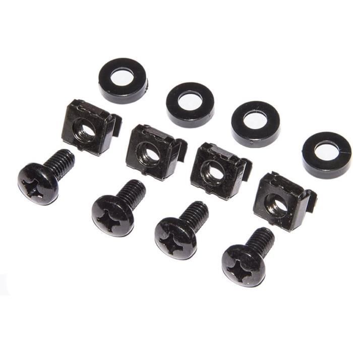 Kit de 50 Vis, écrous et rondelles pour Installation sur Armoires Rack ...