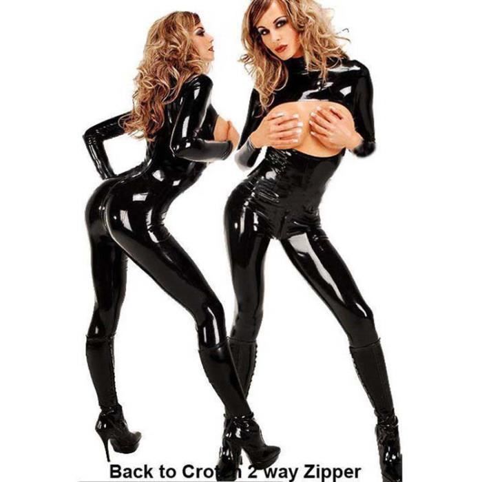 Mengma Costume De Catwoman Combinaison Jumpsuit En Cuir Ensemble Sexy