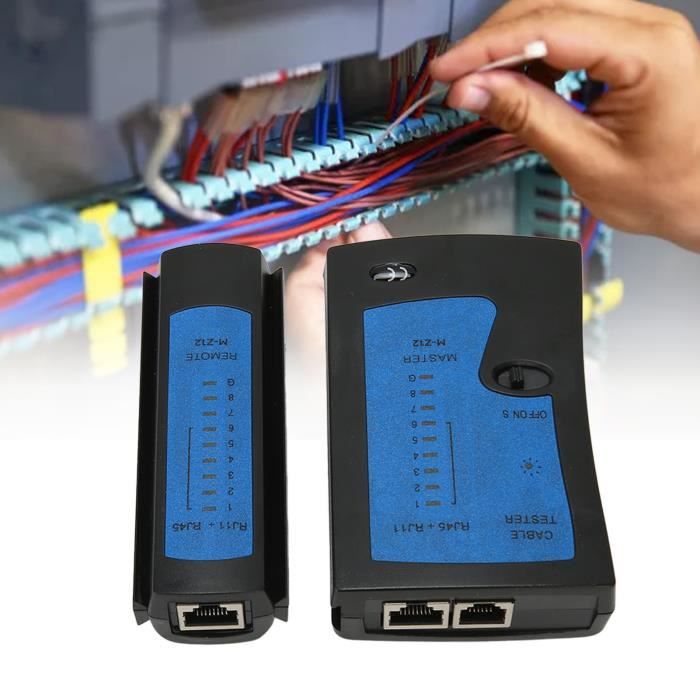 Qiilu Testeur de câble réseau Testeur de Câble Ethernet RJ45, Testeur ...