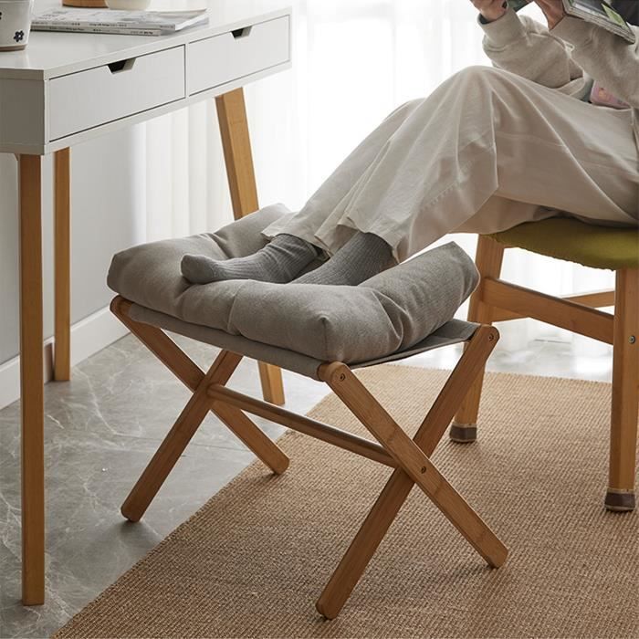 Repose-pieds - QIILU - Modèle en X - Gris - Multifonctionnel - Design ...