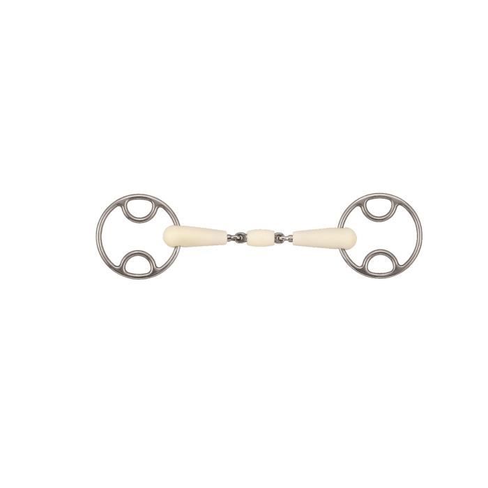 Mors 2 anneaux pour cheval bague boucle double articulation + rouleau ...
