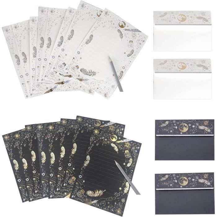 Tangger 20 Pcs Feuilles de Papier à Lettre avec enveloppes Papier a Lettres Enveloppe pour ...