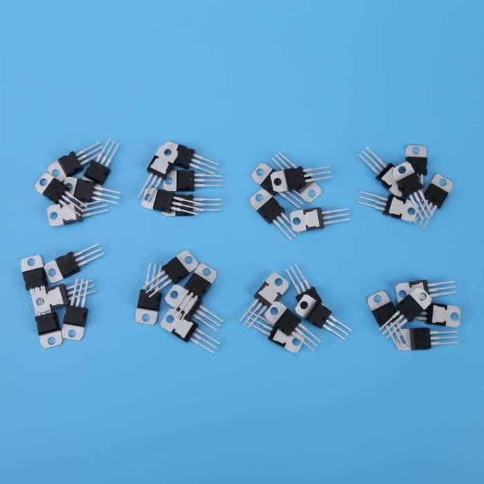 SURENHAP Kit de transistors 40pcs 8 types 7805 7809 7812 7815 7905 7912 ...