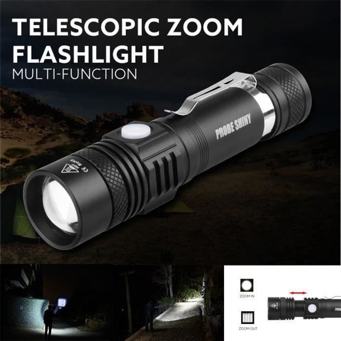LAMPE ELECTRIQUE Tactical Police 5000LM Zoom XM-L T6 LED 5Modes Flashlight Aluminum Torch ...