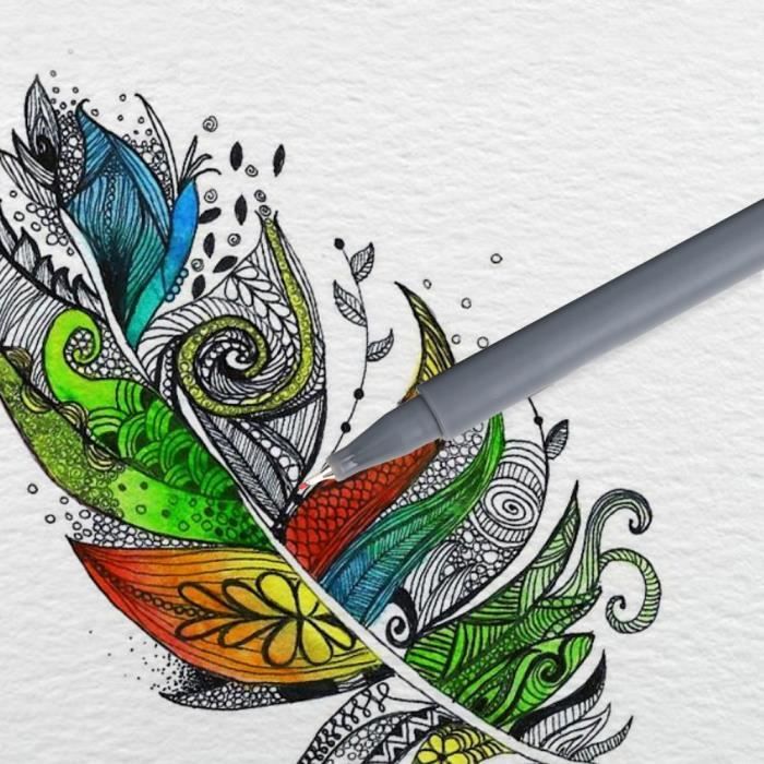 Feutres fins Stylo à dessin au trait, 10 couleurs, Fineliners, fibre de ...