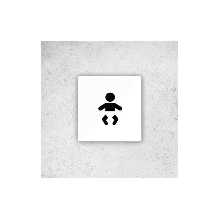 Panneau signalétique - Picto - Change Bébé - 9x9 cm - Plexi - Noir ...