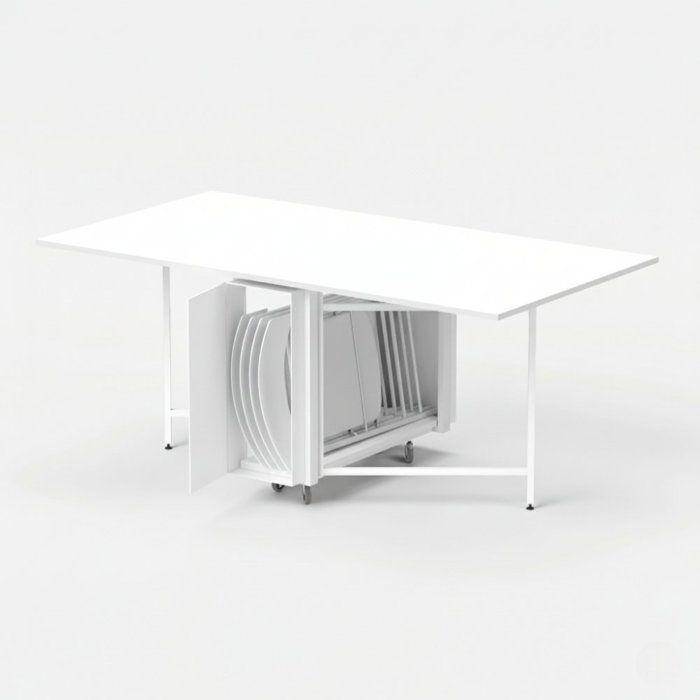 Console Table pliante 6 couverts ARCHIMEDE structure métal plateau ...