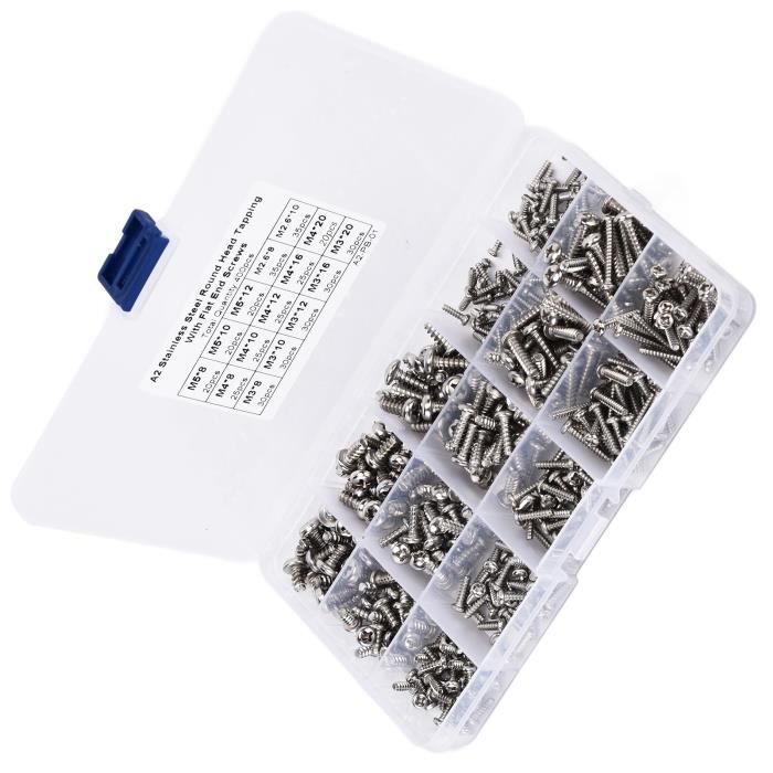 SALALIS vis cruciformes à tête ronde SALALIS jeu de vis SALALIS Vis en acier inoxydable Kit d ...